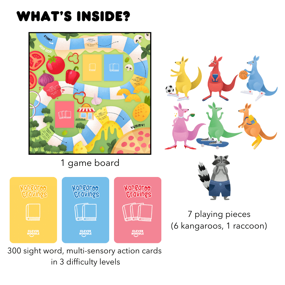Kangaroo Cravings 300 Sight Word Board Game | Clever Noodle